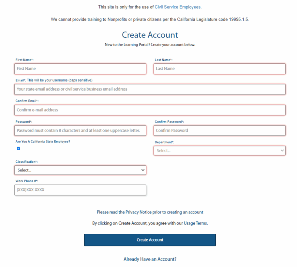 CalHR Training Registration - CalHR Website